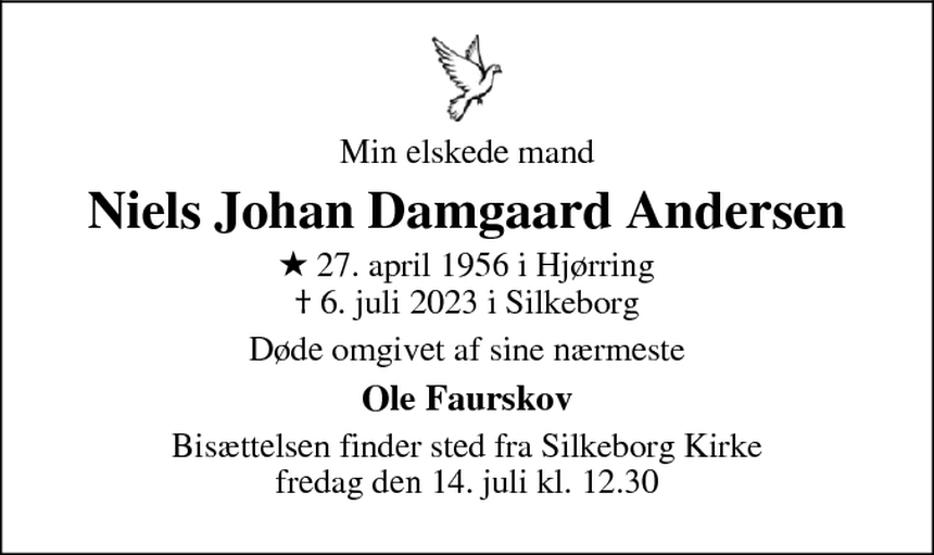 Dødsannonce – Niels Johan Damgaard Andersen - Silkeborg | Dødsannoncer.dk