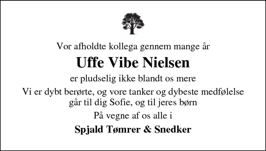 Dødsannonce – Uffe Vibe Nielsen - Grønbjerg | Dødsannoncer.dk